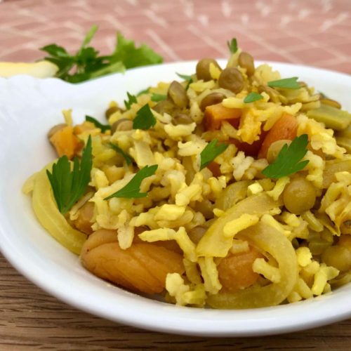 Brown Rice Pilau - easy healthy vegan dinner - Cinnamon and Kale