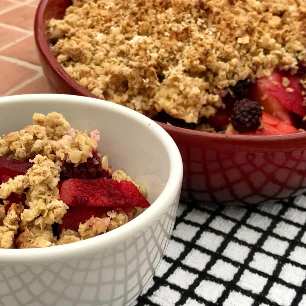Apple and Gooseberry Crumble - Cinnamon and Kale