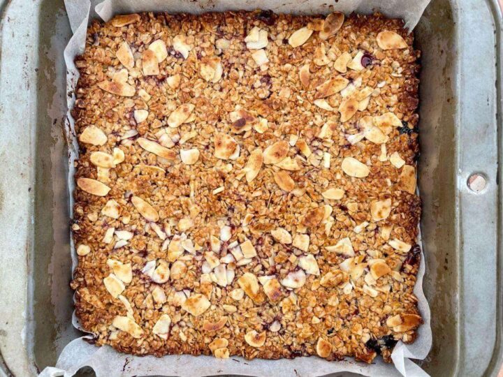Healthy Cherry Bakewell Flapjacks - Cinnamon and Kale