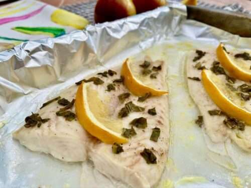 Easy Oven Baked Basa Fillets - Cinnamon and Kale