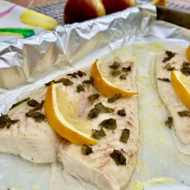 Easy Oven Baked Basa Fillets - Cinnamon and Kale