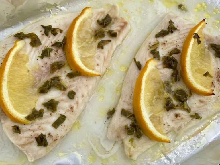 Easy Oven Baked Basa Fillets - Cinnamon and Kale