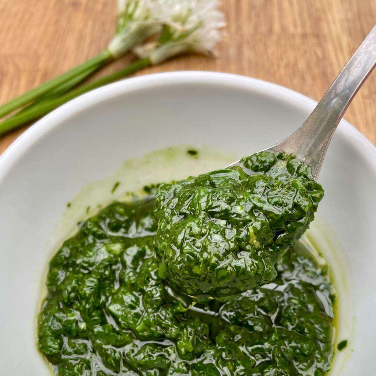 Wild Garlic Salsa Verde (Green Sauce) - Cinnamon and Kale