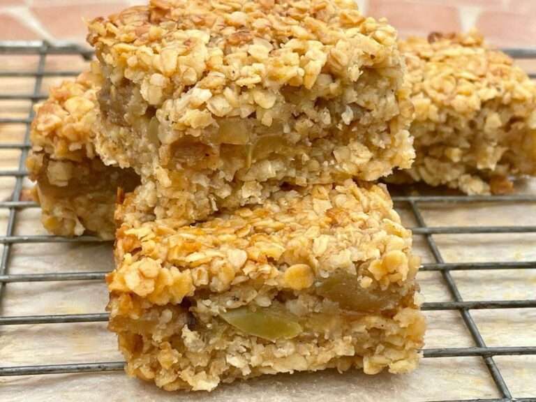 Healthy Apple Crumble Slices - Cinnamon and Kale